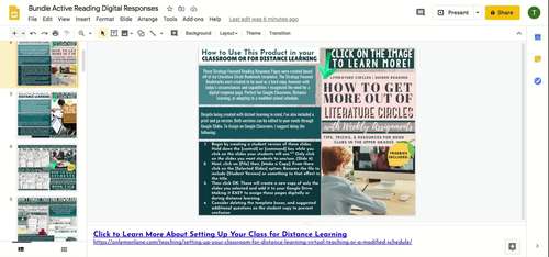 Active Reading Strategy Digital Response BUNDLE: Reading Comprehension ...