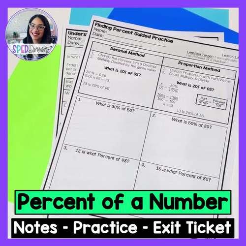 Finding Percent of a Number Guided Notes Practice and Exit Ticket Sped ...