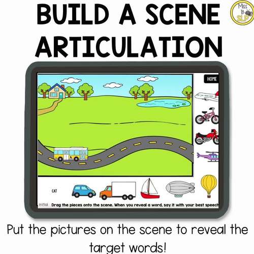 Vehicles Articulation Build a Scene - Digital Boom Cards by Miss B SLP