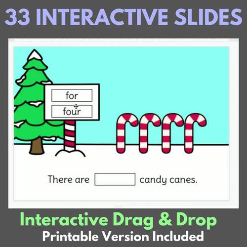 Christmas Activity for Google Slides™ Homophones Practice plus print pages