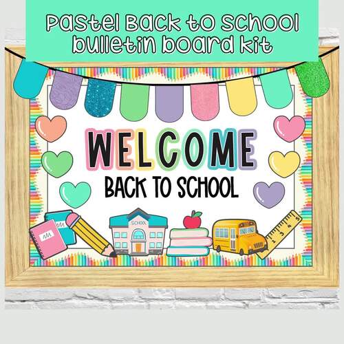 Pastel Welcome Back To School Bulletin Board Kit (Elementary Classroom)