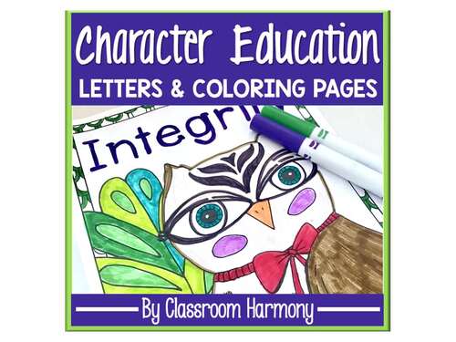 Character Education Coloring Letters and Posters - Social Emotional ...