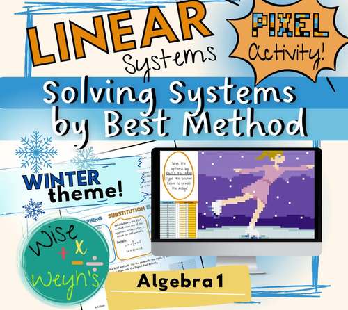 WINTER THEMED Solving Linear Systems by BEST Method PIXEL Activity ...