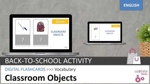 Classroom Objects in English Digital Flashcards [Editable PowerPoint Games]