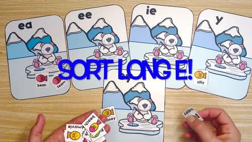 Long E Word Sort ea ee ie ey y Activity Game by Kiddie Concepts