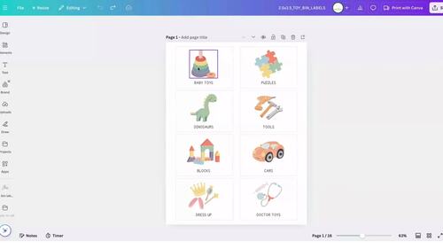 Playroom Toy Bin Labels Classroom Printable Storage Box Organization ...