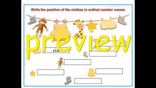 Ordinal Numbers – 1 to 10 – Activity Worksheet Slides. POWERPOINT