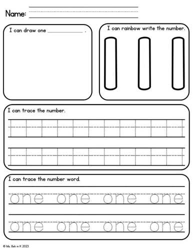 Number Tracing Practice Activity - Rainbow Write, Trace, & Draw by Ms ...