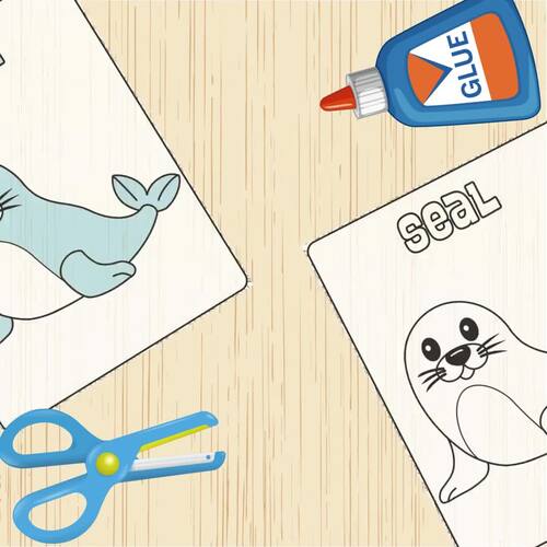 Seal Craft Template-Ocean Animals Bulletin Board Craft-Summer Cut&Paste ...