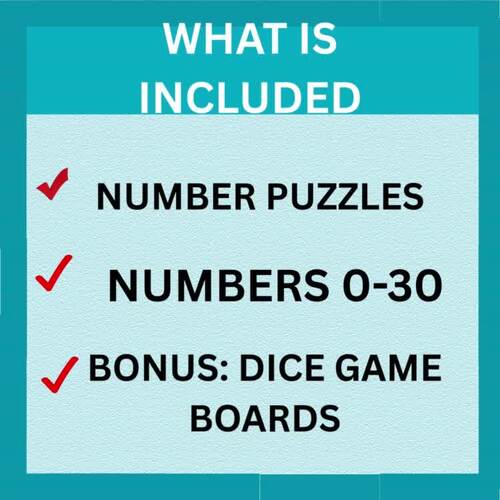 Number Puzzles 0–30 | Kindergarten Math Center | Number Recognition & Count
