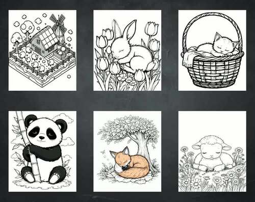 Cute Sleepy Baby Animals Coloring Pages - Sweet Dreams and Cozy Naps