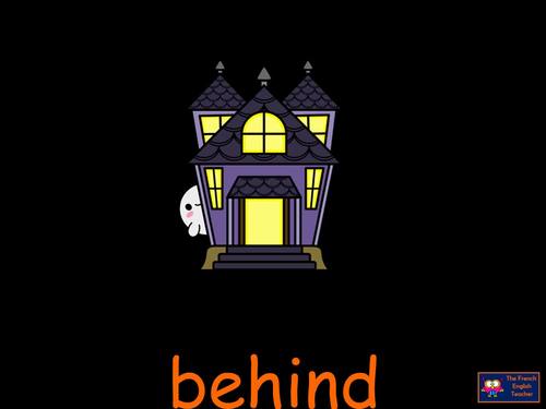 EFL / ESL Halloween POWERPOINT on PREPOSITIONS OF PLACE | TPT