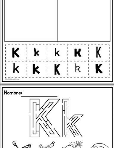 Letter K Worksheets | Spanish Version - Bilingual Ed.| PreK & Kindergarten