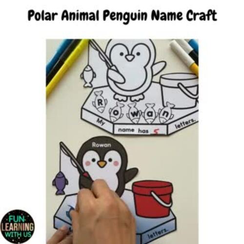 Penguin Name Crafts | Polar Animal Editable Name Activity | TPT