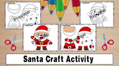 Santa Craft Cut & Paste | Christmas Craft for Kids | Easy Holiday ...