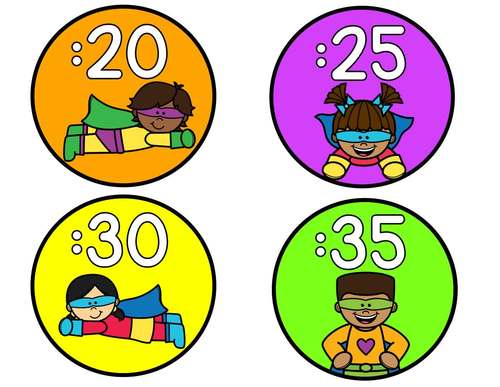 Superhero Theme Clock Numbers by Joyful 4th | TPT