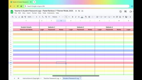 Login and Password Editable, Computer Password, Student Password ...