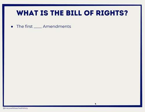 U.S. Constitution and Amendments Google Slides Fill in the Blank Notes ...