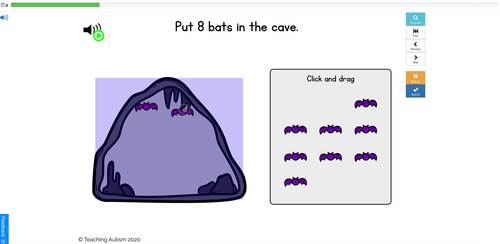 Bat Counting Activities | Putting Bats in the Cave Boom Cards | TPT