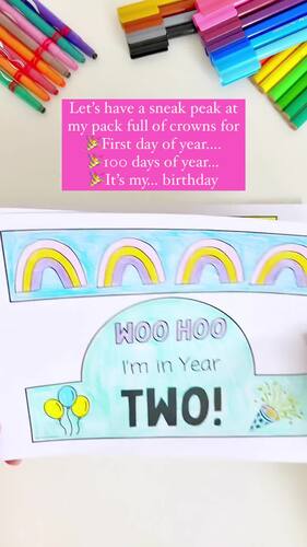 Birthday crown, 100 day activity, back to school & first day of school ...