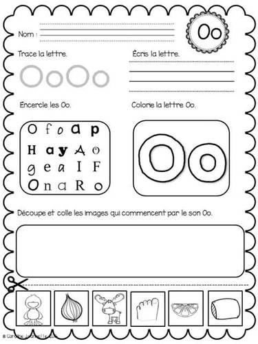 French Alphabet Letter O | Alphabet Lettre O by Caroline Joannette