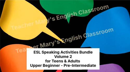 Teens & Adults | ESL Speaking Activities Bundle 2 | Upper Beg. - Pre-Inter.