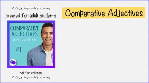 Comparative Adjectives GRAMMAR TASK CARDS - Review, Remediation ...