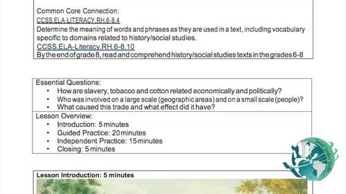 US History Lesson Plan: Slavery and the Triangle Trade by Social ...