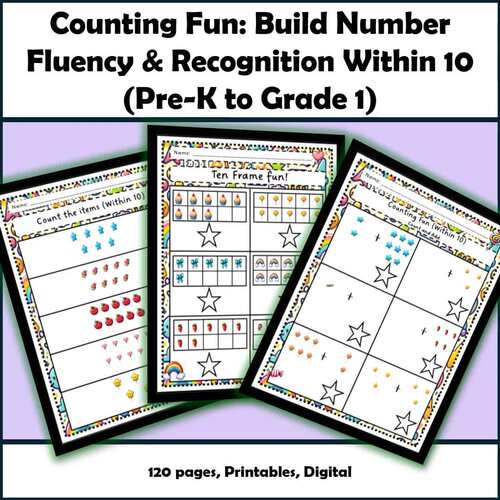 Counting Fun: Build Number Fluency & Recognition Within 10 (Pre-K to ...