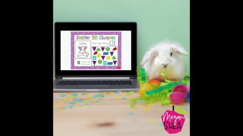 Easter Digital 3D Shapes for Google Slides Kindergarten Distance Learning