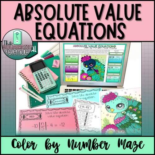 Solving Absolute Value Equations Color by Number Scavenger Hunt ...
