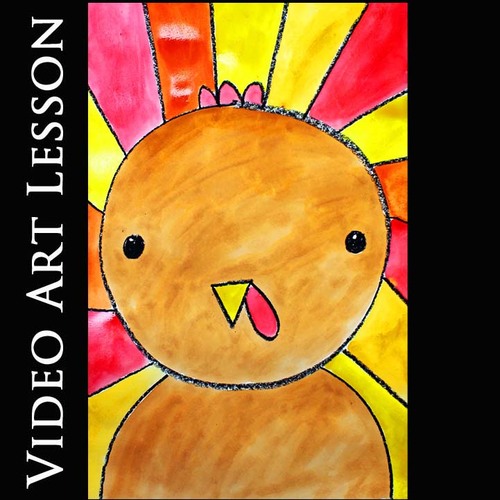 TURKEY PORTRAIT | THANKSGIVING Art Lesson | Directed Drawing & Painting ...