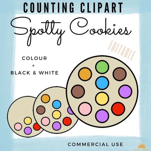 Food Clipart - Counting Spotty Cookies - Editable - Commercial Use