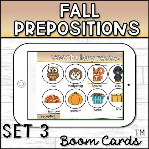 Fall Prepositions BOOM Cards™️- Set 3 by The Speech Shack | TPT