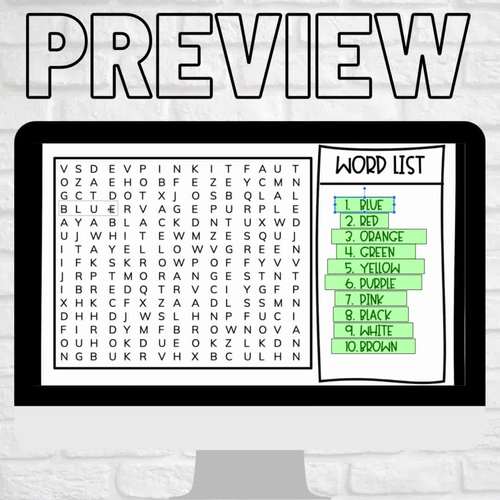 Digital Word Searches | Distance Learning | Google Classroom | TPT