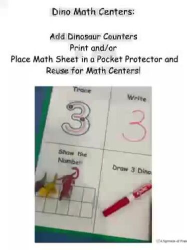 Dinosaur Math Centers | Counting | Hands-On Activities | Preschool ...
