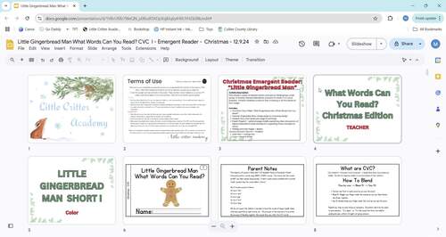Christmas Emergent Reader | Sight Word Sentences with CVC Words | CVC ...