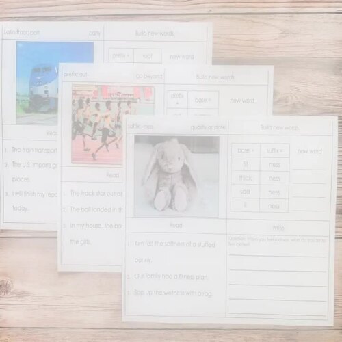 Morphology Activities Prefixes, Suffixes, Roots for Early Readers