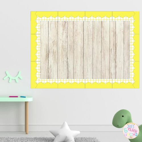 Bulletin board borders | Heart & plaid theme | Yellow color palette