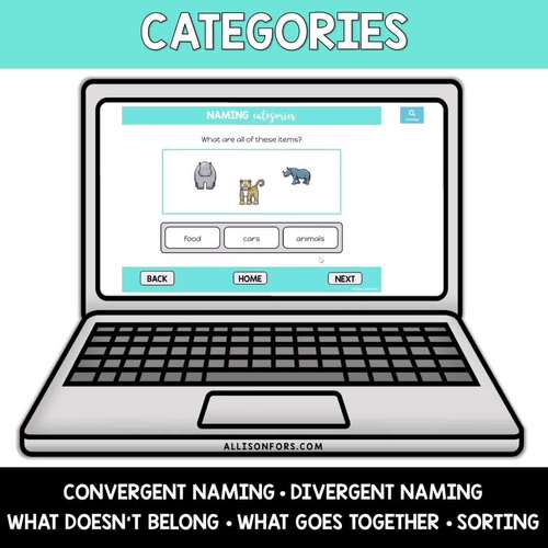 Categories BOOM Cards™️ Speech Therapy Distance Learning by Allison Fors