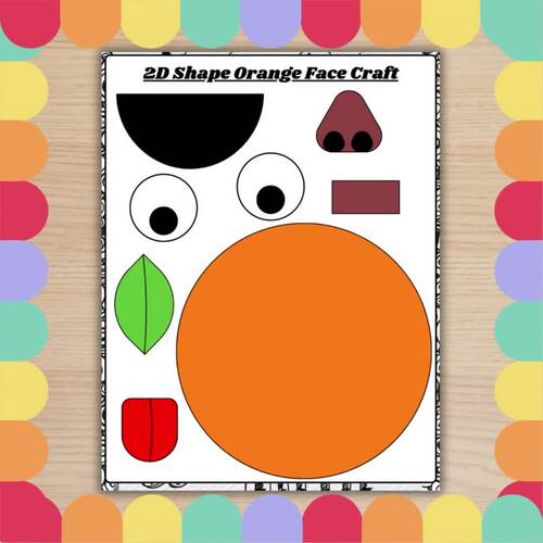 2D Shape Orange Craft| Shape Recognition Activity | Cut & Paste Craft