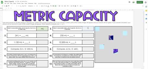 Converting Metric Capacity Measurement Digital Mystery Puzzle Pixel Art ...