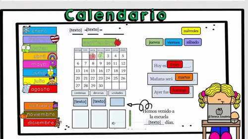 Virtual Calendar Bilingual (Spanish and English) by zclass1st-Teresa ...