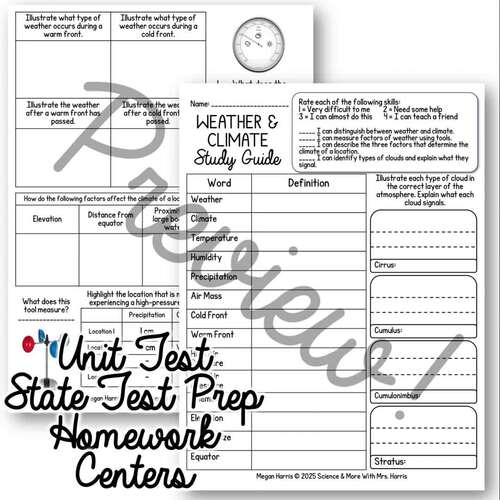 Weather and Climate Review & Study Guide (Print & Digital) | TPT