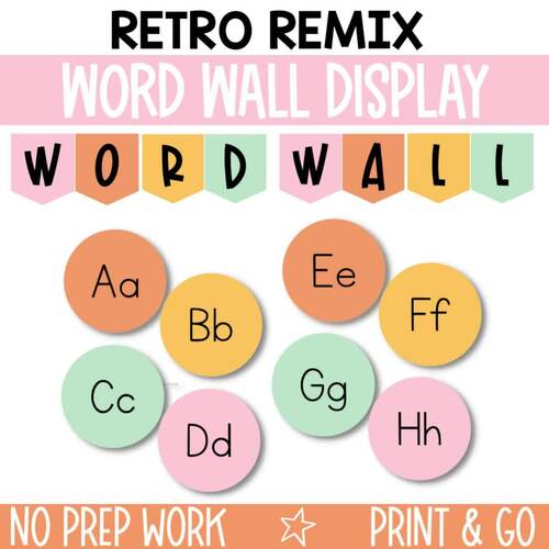 Retro Word Wall Display / Groovy Word Wall Display / Retro Remix