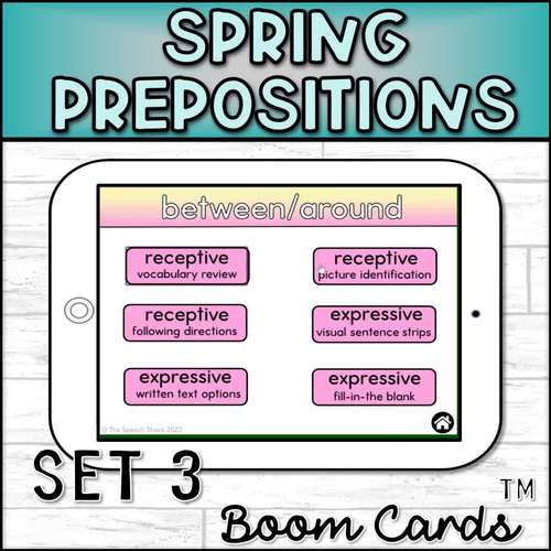 Spring Prepositions BOOM Cards™️- Set 3 by The Speech Shack | TPT