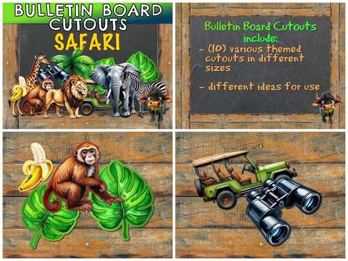 Safari Bulletin Board Cutouts Classroom Decor Safari Theme African Animals