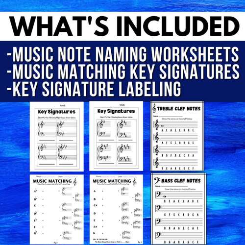 Back To School Music Bundle → Printable Music Note & Key Signature ...