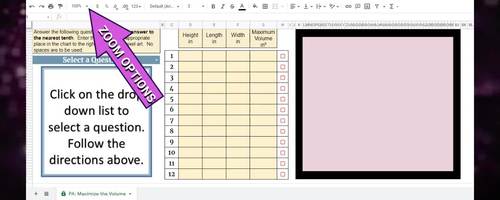 PIXEL ART (TC): Maximize the Volume of an Open Box (Cubic Function)
