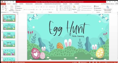 Easter Egg Hunt - Note naming - Match up - Music Virtual Game | TPT